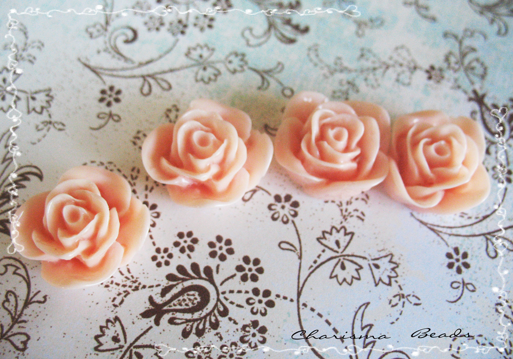 18 Resin Roses Cabochons Flower Accessory 22x22x12mm on Luulla